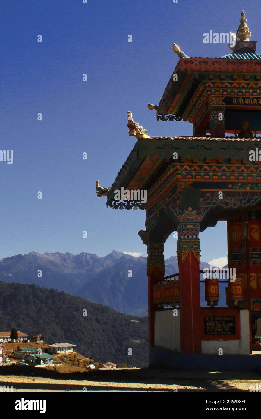 old historic townscape of tawang, the beautiful hill station tawang is ...