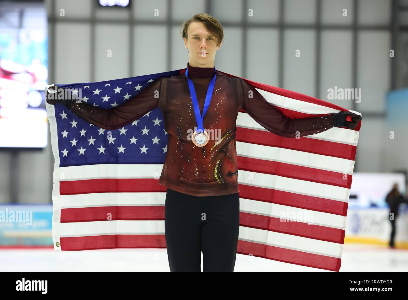 Osaka, Japan. 15th Sep, 2023. Daniel MARTYNOV (USA) Figure Skating : ISU Junior Grand Prix 2023 ...