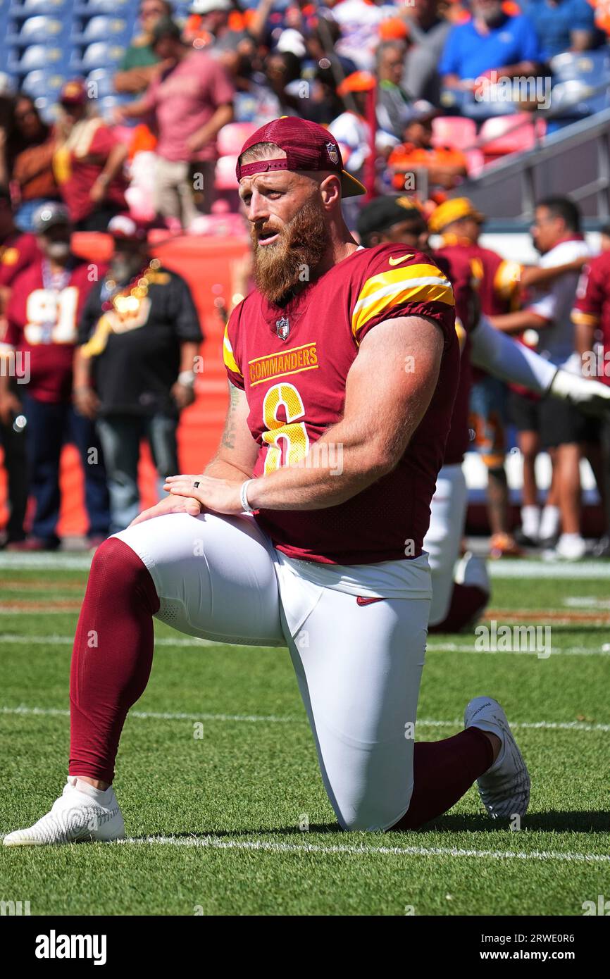 Washington Commanders place kicker Joey Slye (6) against the Denver ...