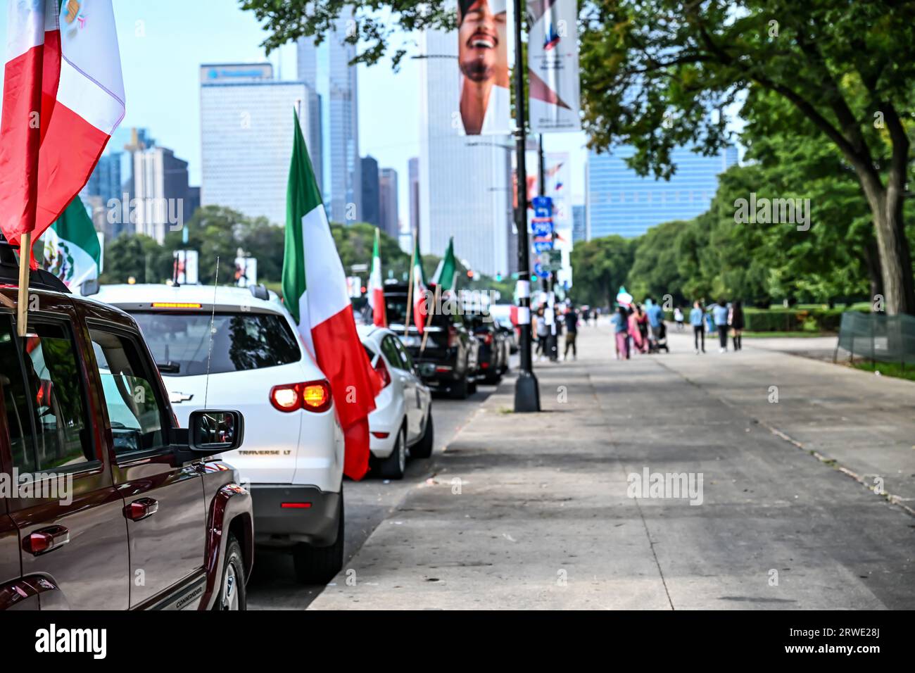 Chicago, Illinois, USA - 9.16.2023: Mexico Independence day being ...