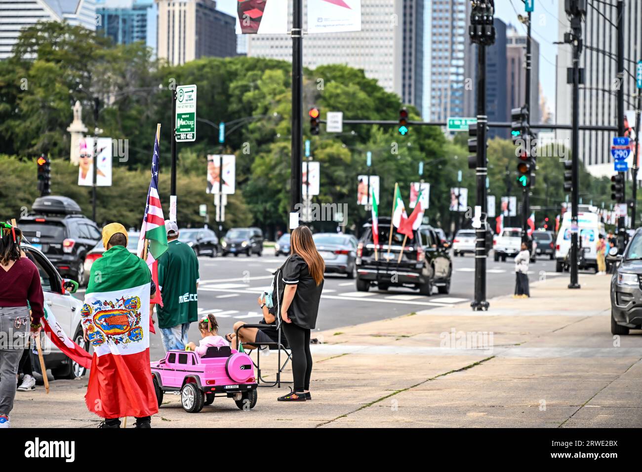 Chicago, Illinois, USA - 9.16.2023: Mexico Independence day being ...