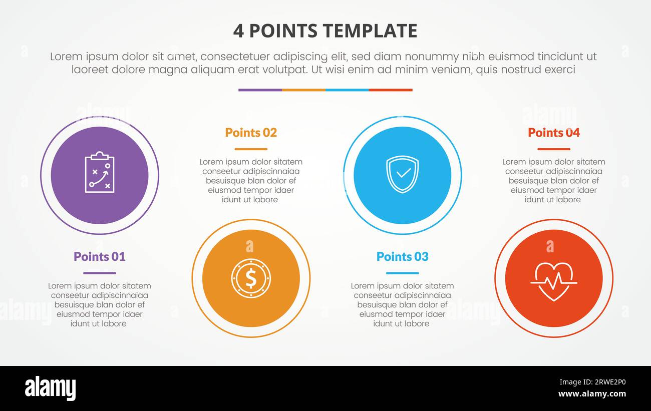 4 points stage template infographic concept for slide presentation with ...