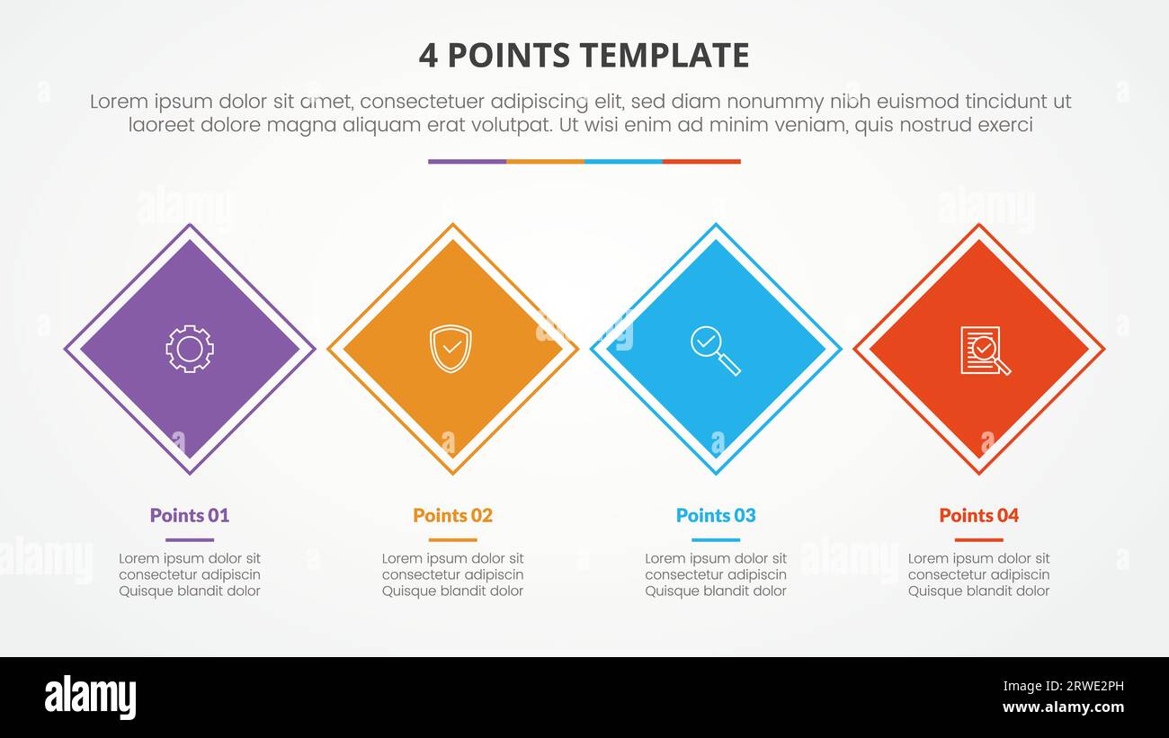 4 points stage template infographic concept for slide presentation with ...