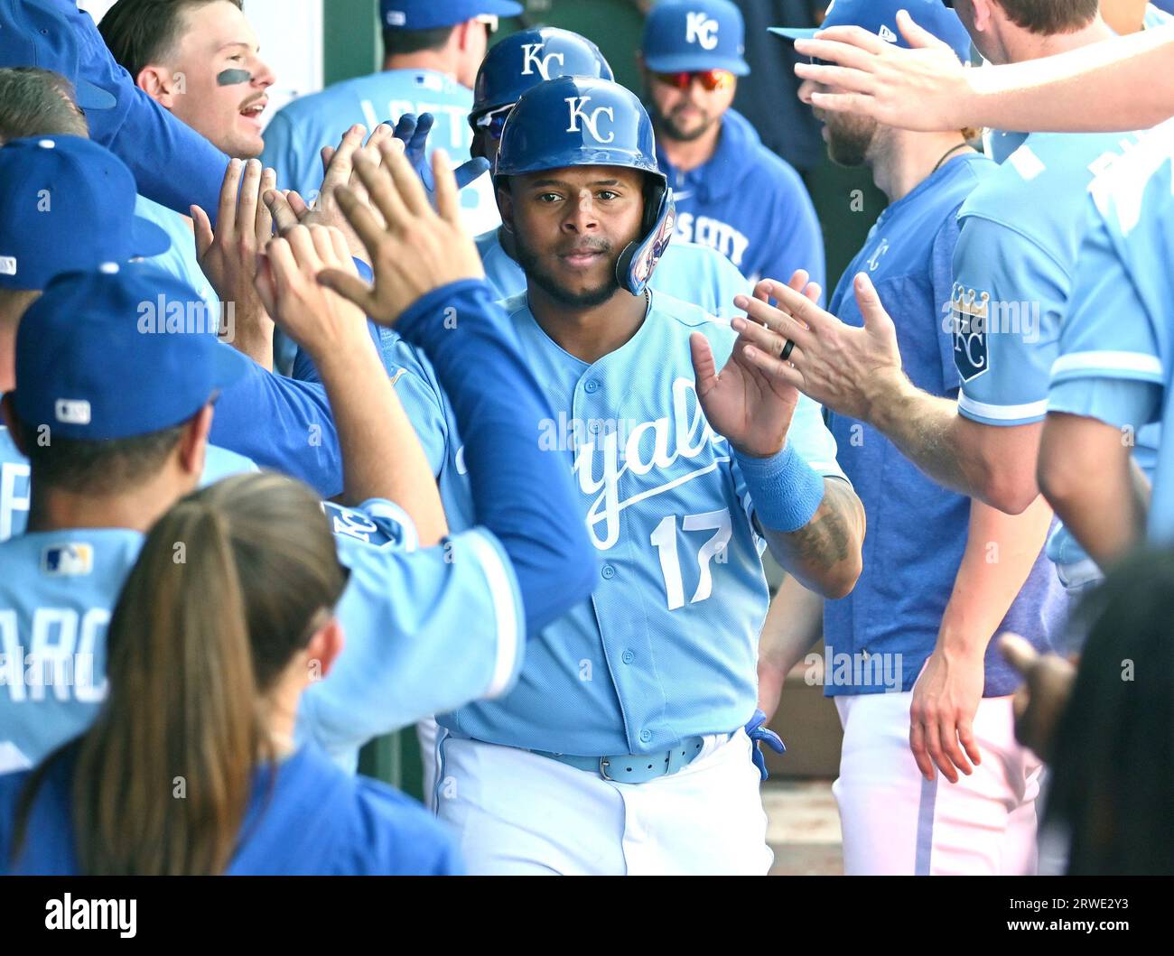 KANSAS CITY, MO - SEPTEMBER 18: Kansas City Royals designated hitter ...
