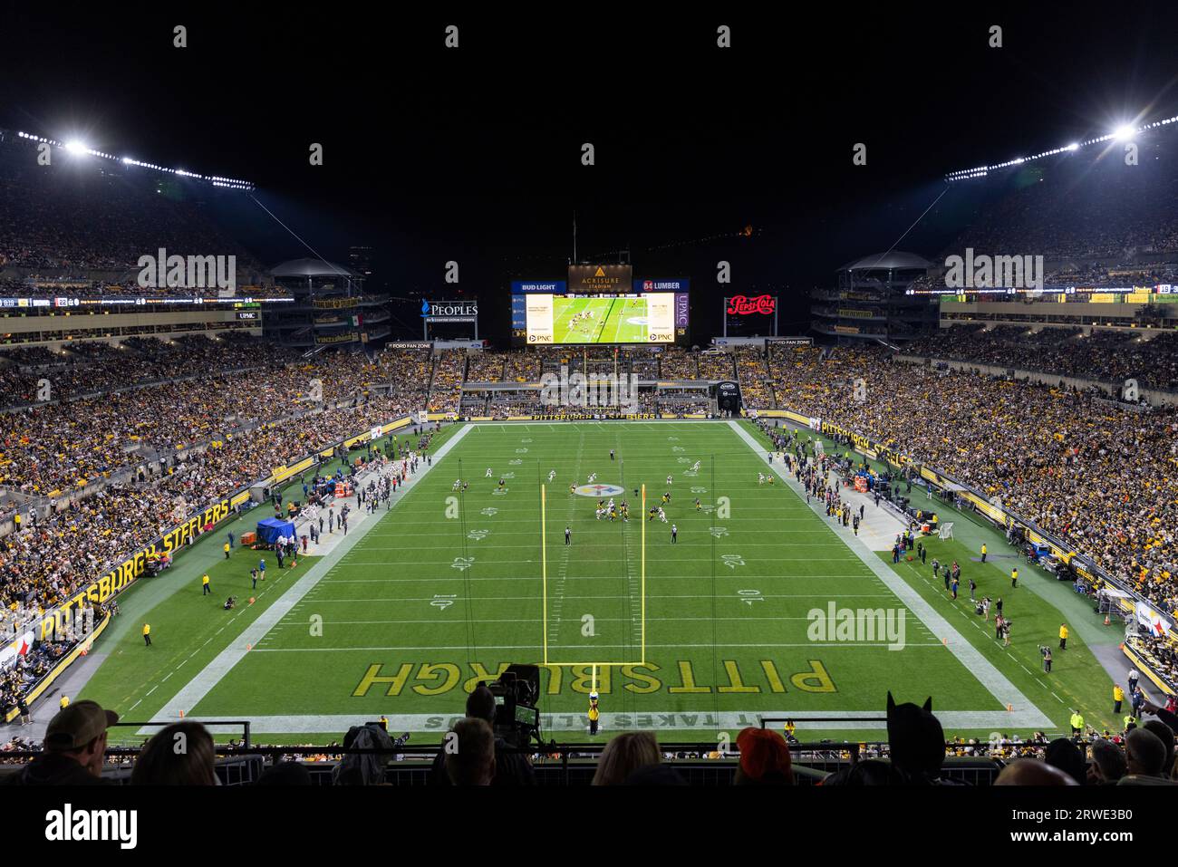 A general view shows Acrisure Stadium during an NFL football game ...