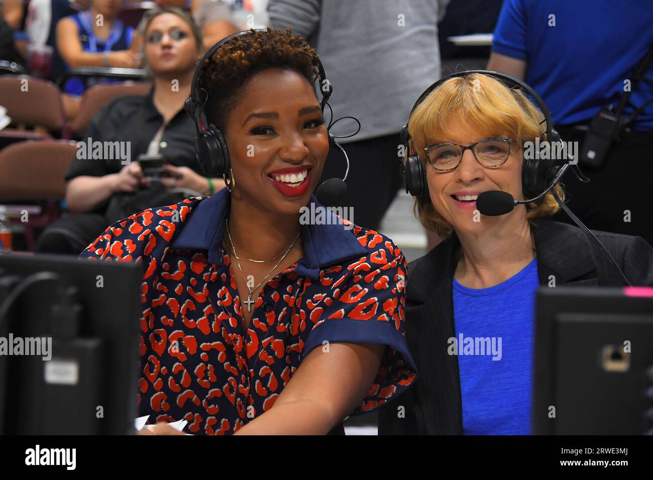 UNCASVILLE, CT - SEPTEMBER 17: Basketball analysts Monica McNutt (left ...