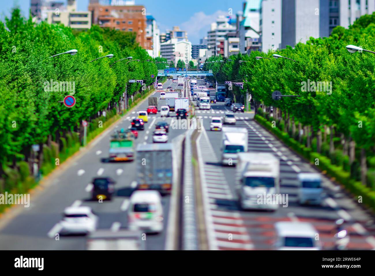 A miniature traffic jam at the downtown street in Tokyo Stock Photo - Alamy