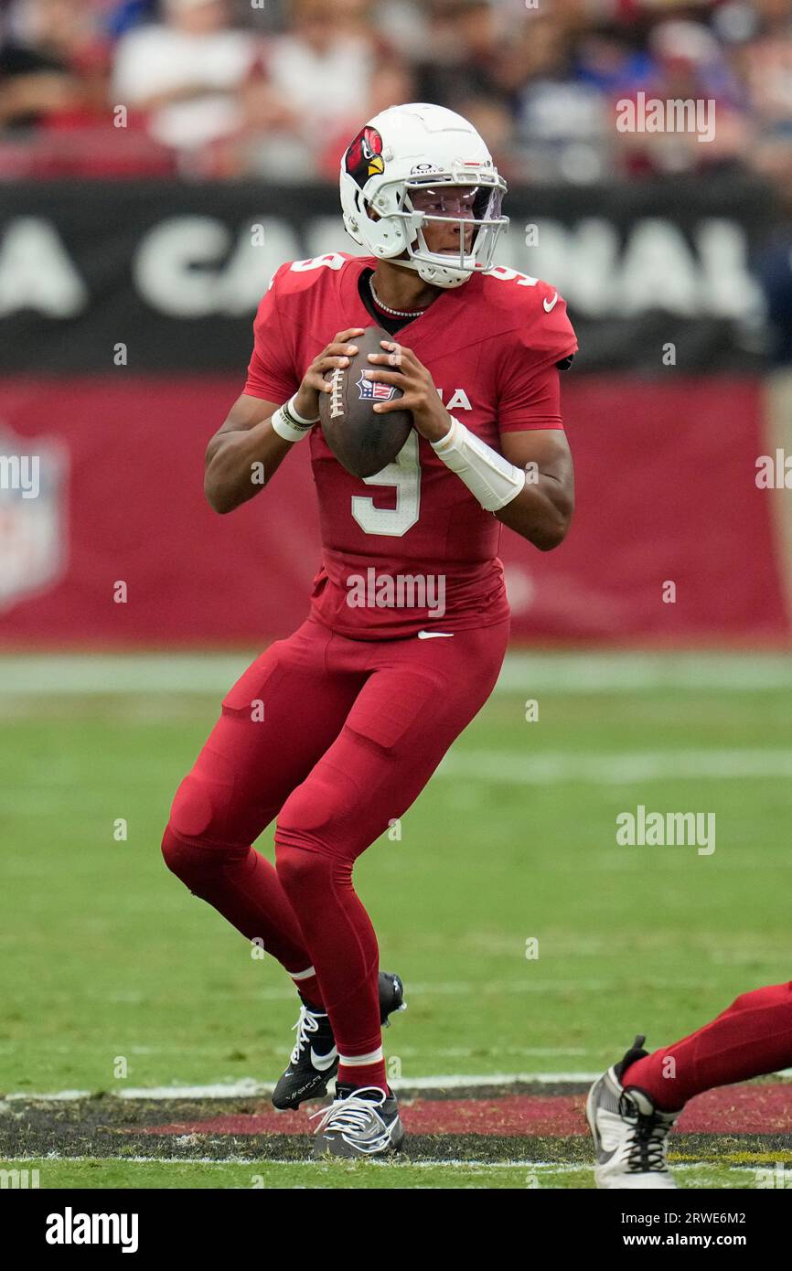 Arizona Cardinals quarterback Joshua Dobbs looks to throw the ball ...