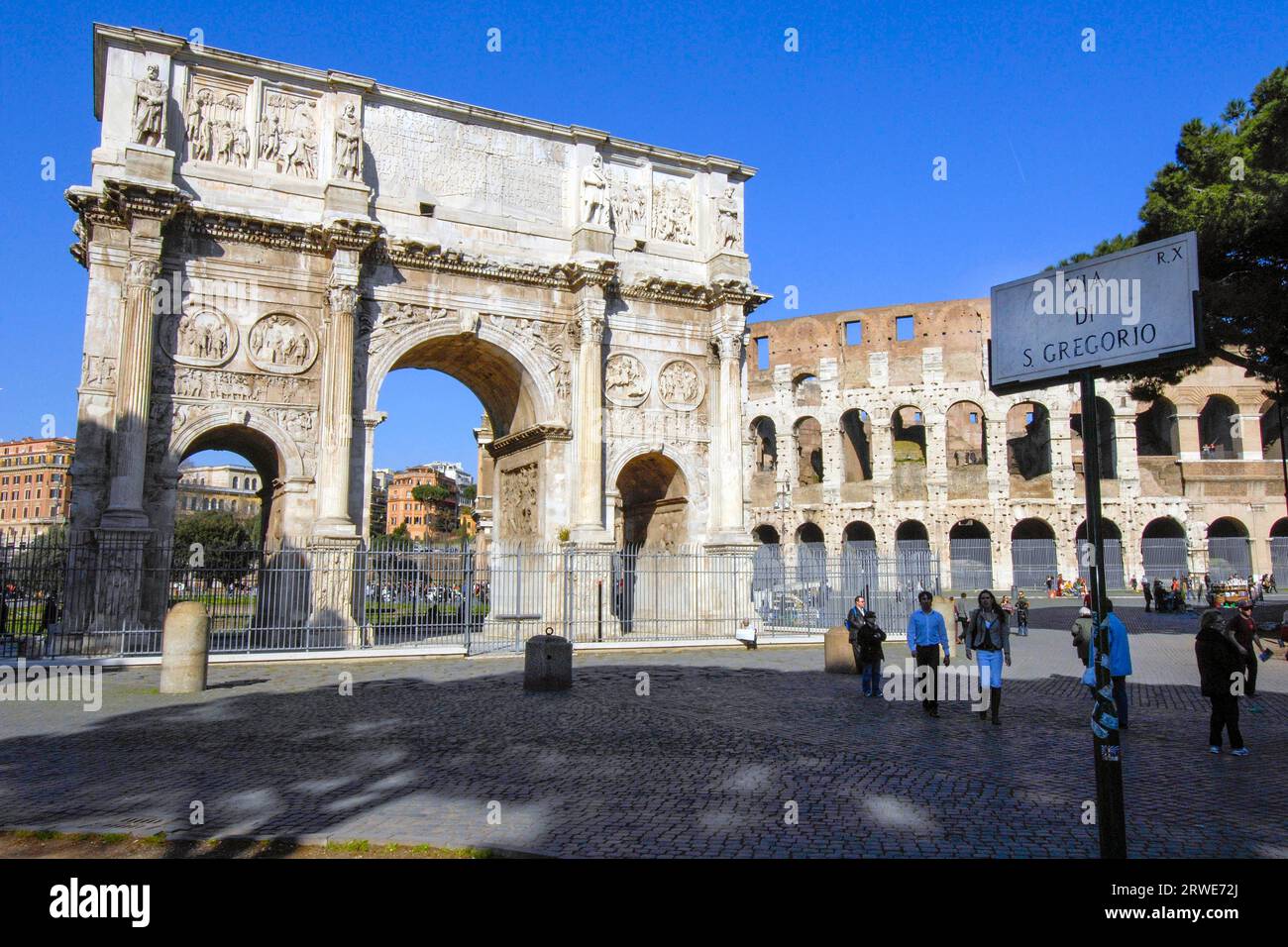 View of Arch of Constantine Triumphal Arch of Emperor Constantine right ...