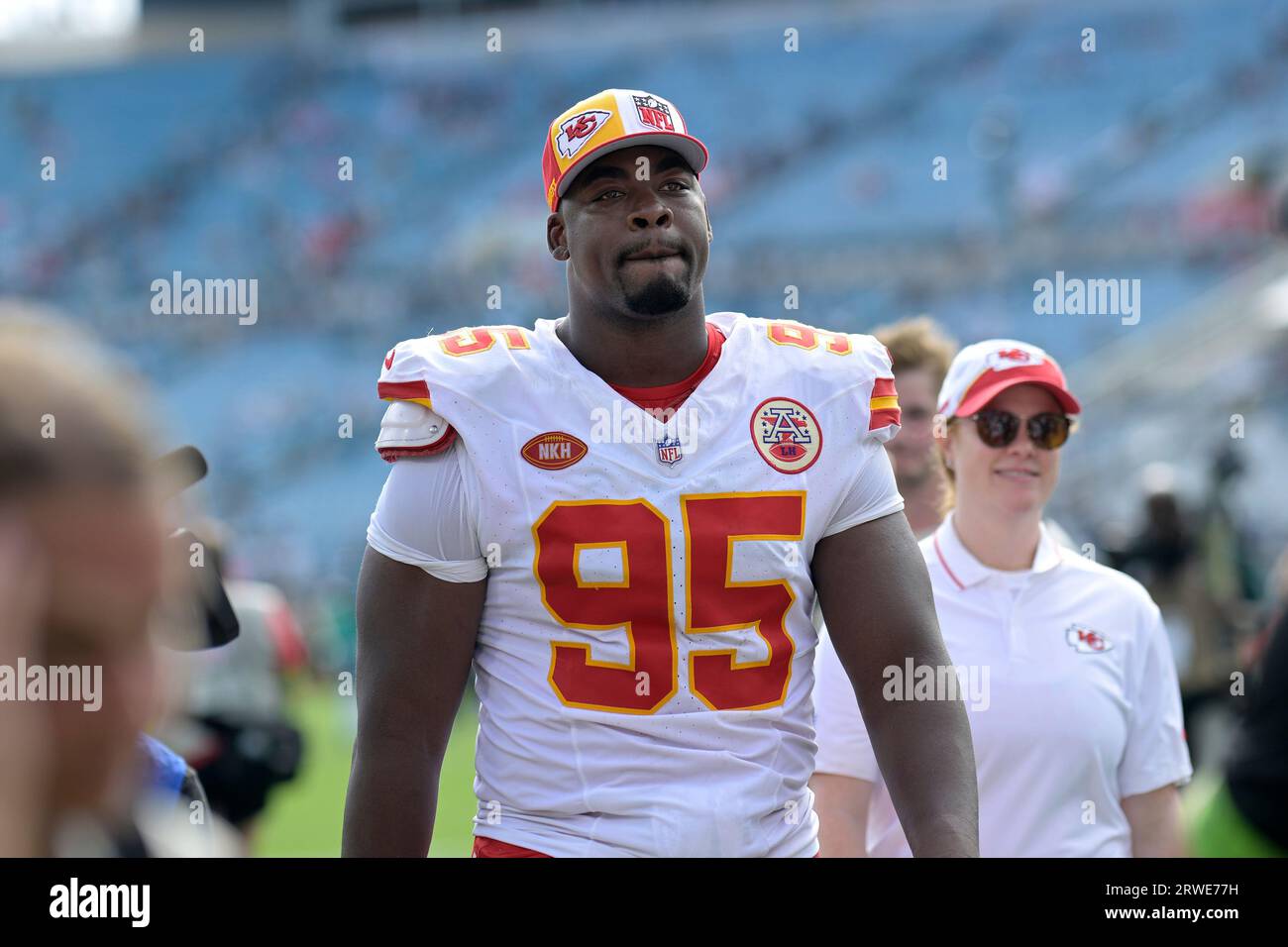 Kansas City Chiefs defensive tackle Chris Jones leaves the field after ...