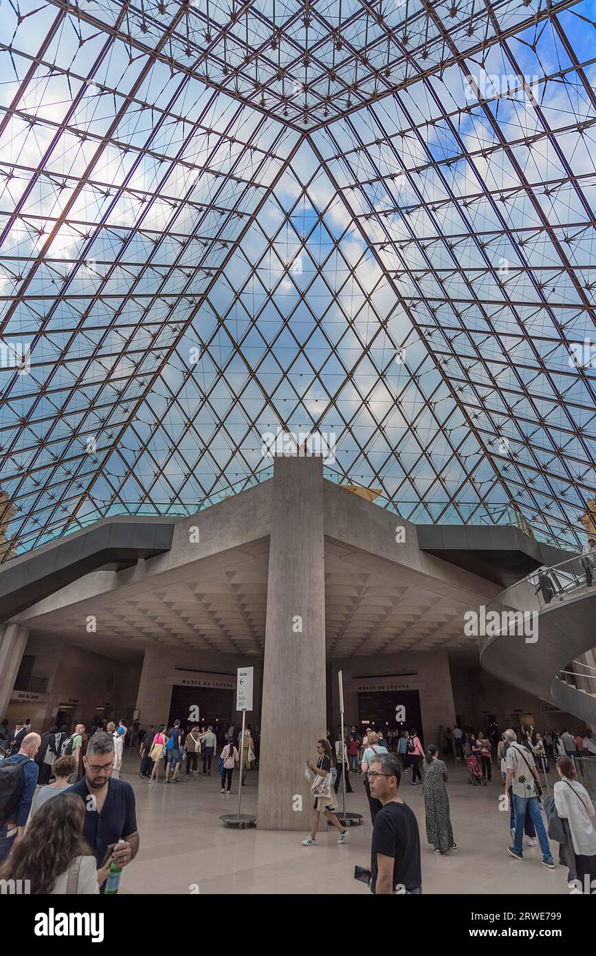 Louvre pyramid interior hi-res stock photography and images - Alamy
