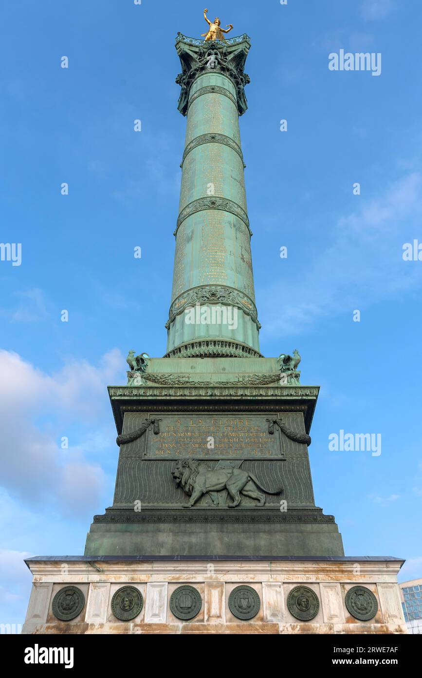 July Column on the Place de la Bastille, Paris France Stock Photo - Alamy