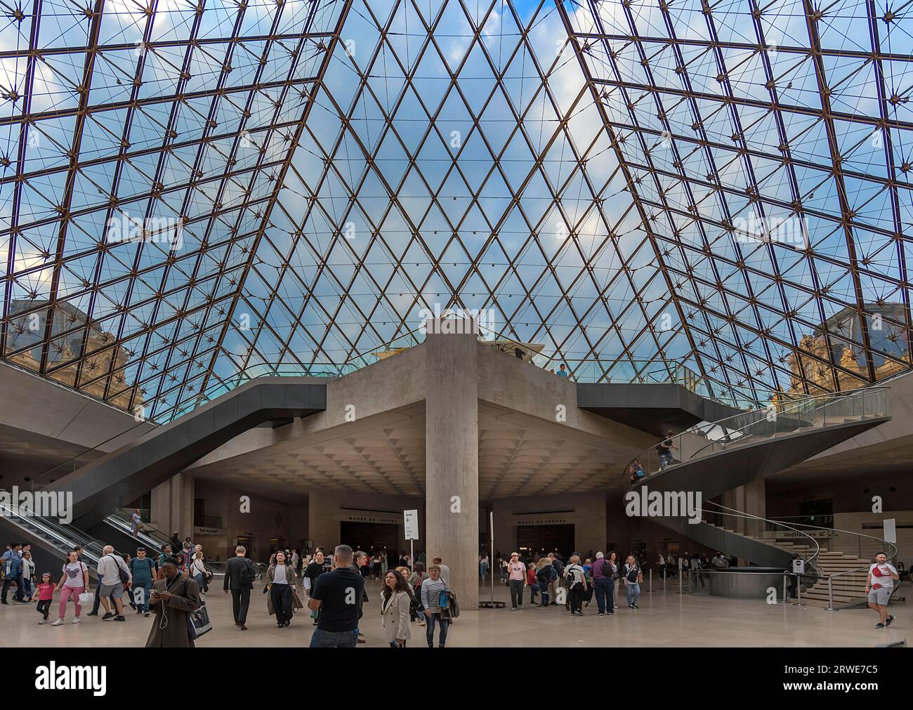 Louvre pyramid interior hi-res stock photography and images - Alamy