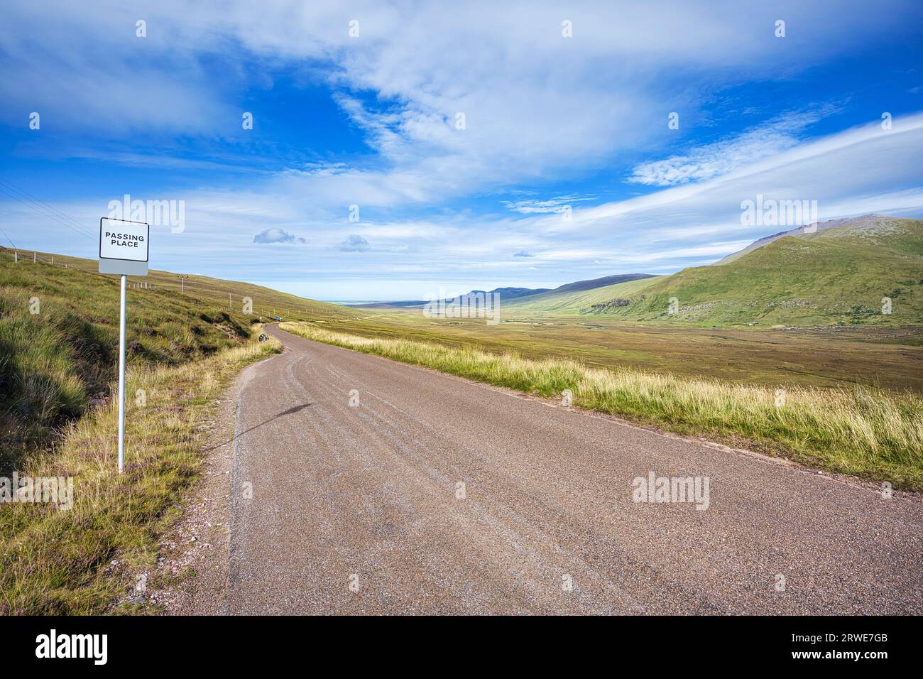 The single track road and tourist route or scenic road North Coast 500 ...