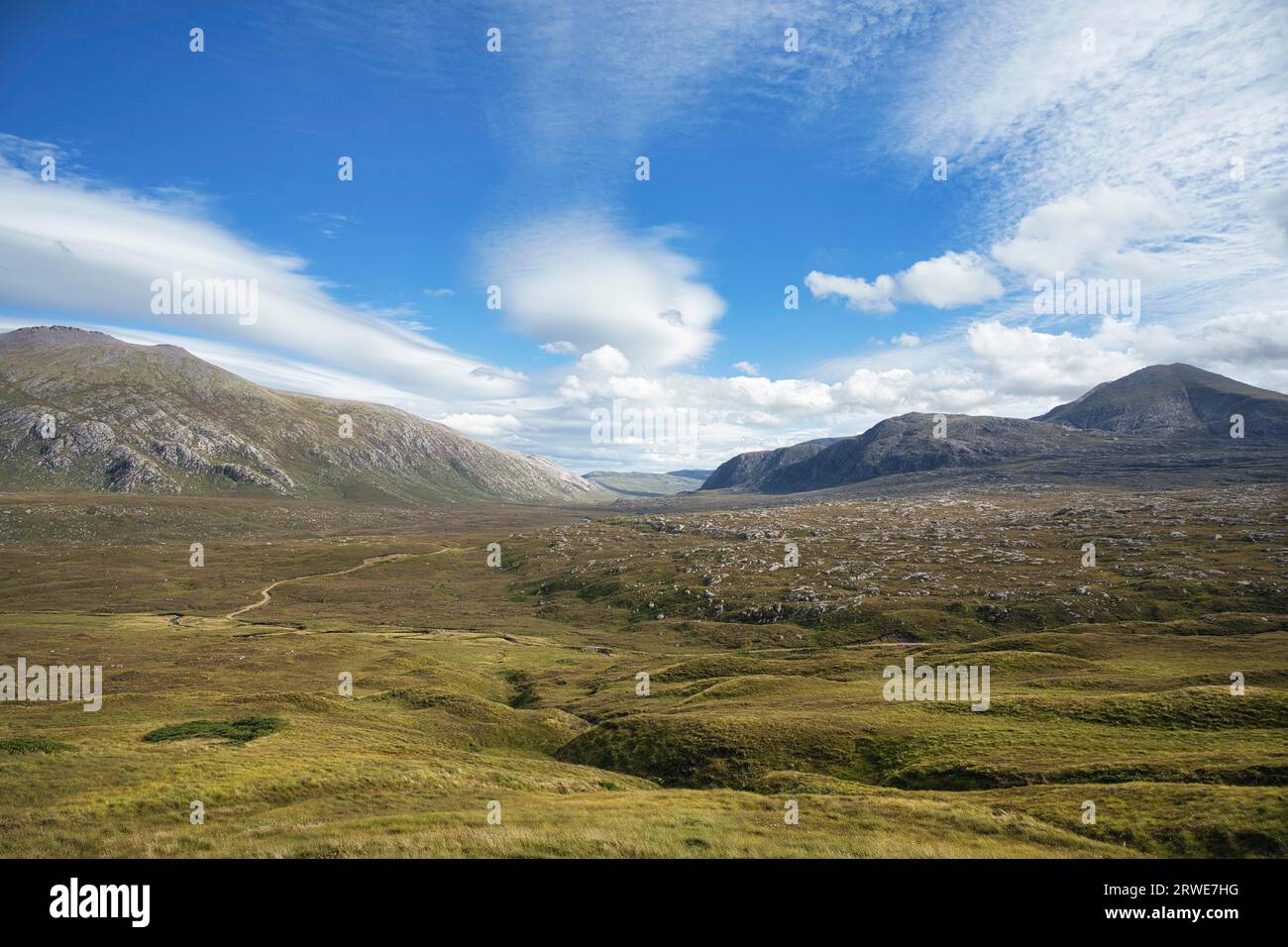View from the tourist route Northcoast 500, also called NC500 over the ...