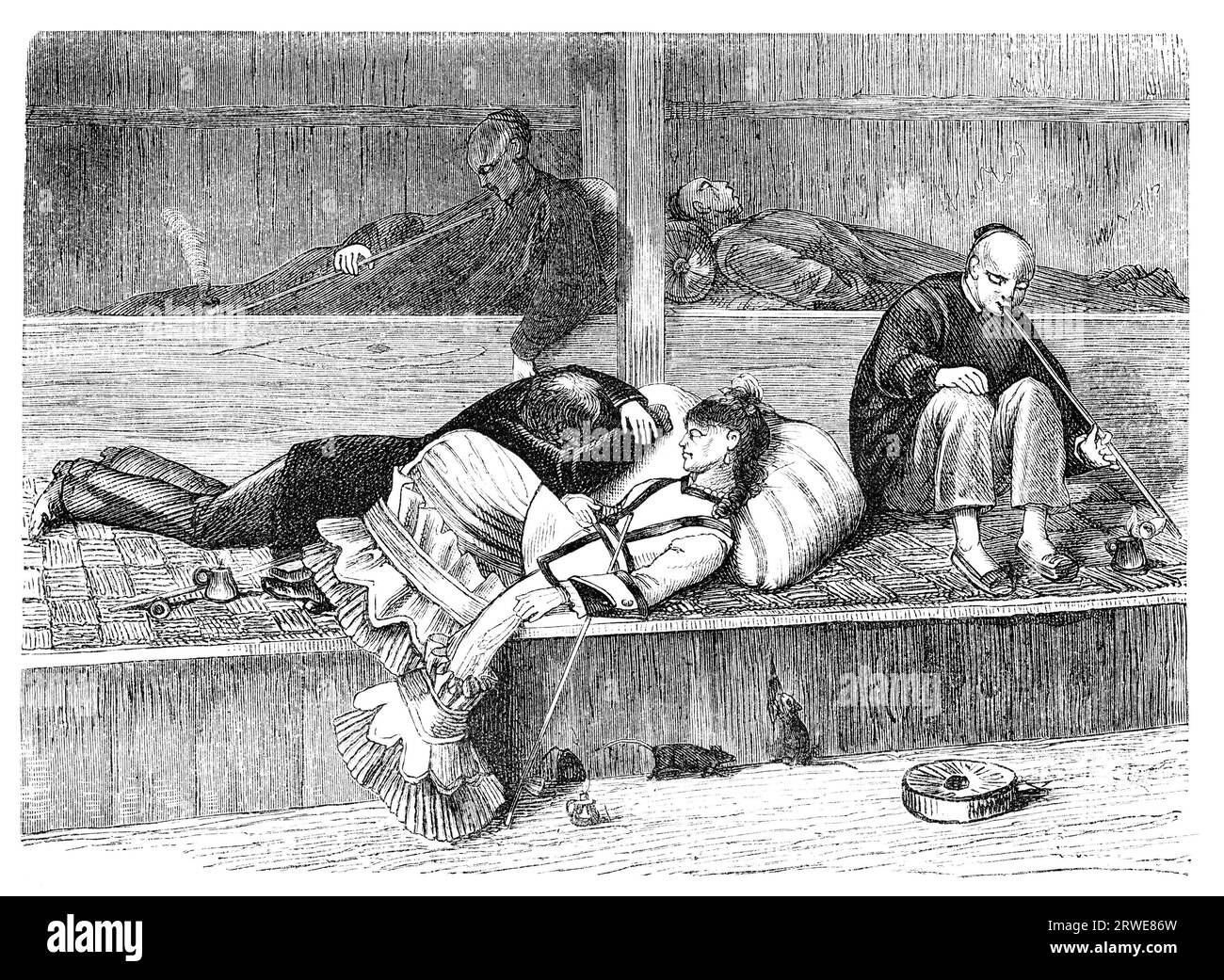 Opium Den in San Francisco. Illustration originally published in Hesse ...