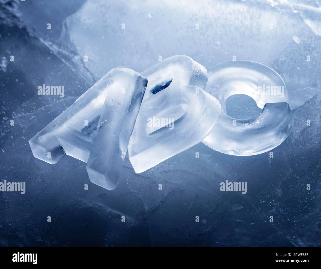 ABC letters made of real ice Stock Photo - Alamy