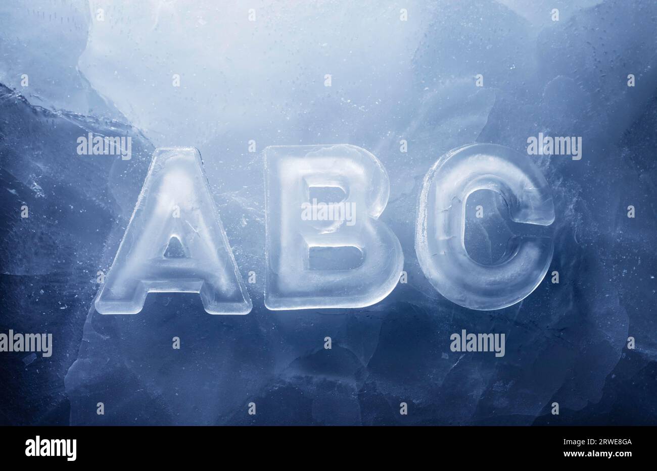 ABC made of real ice letters Stock Photo - Alamy