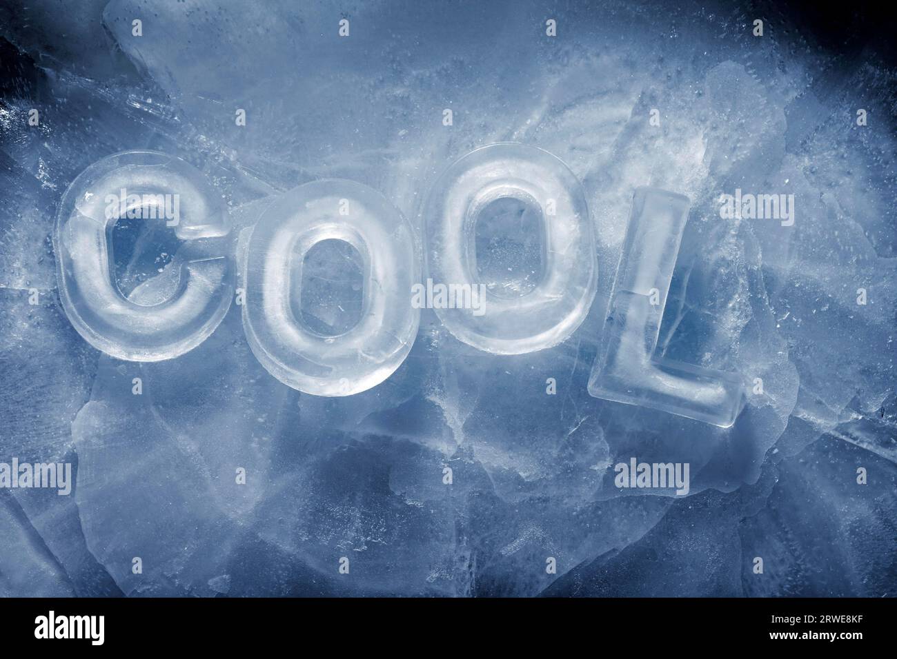 Word Cool written with real ice letters Stock Photo - Alamy
