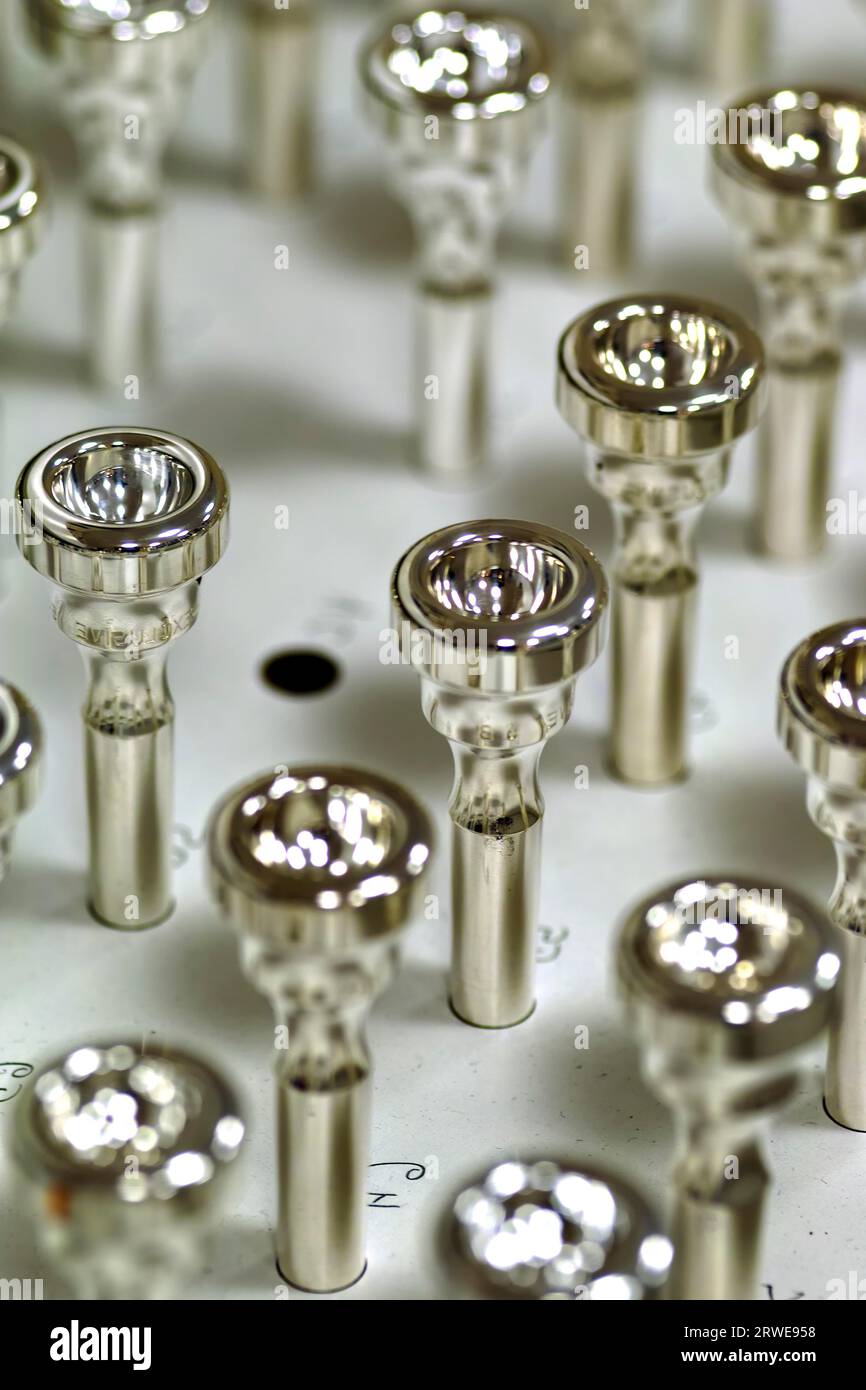 Cup mouthpieces for brass instruments Stock Photo - Alamy