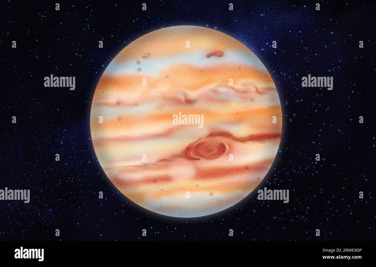 Jupiter - the fifth planet in the solar system. Nighttime starry sky ...