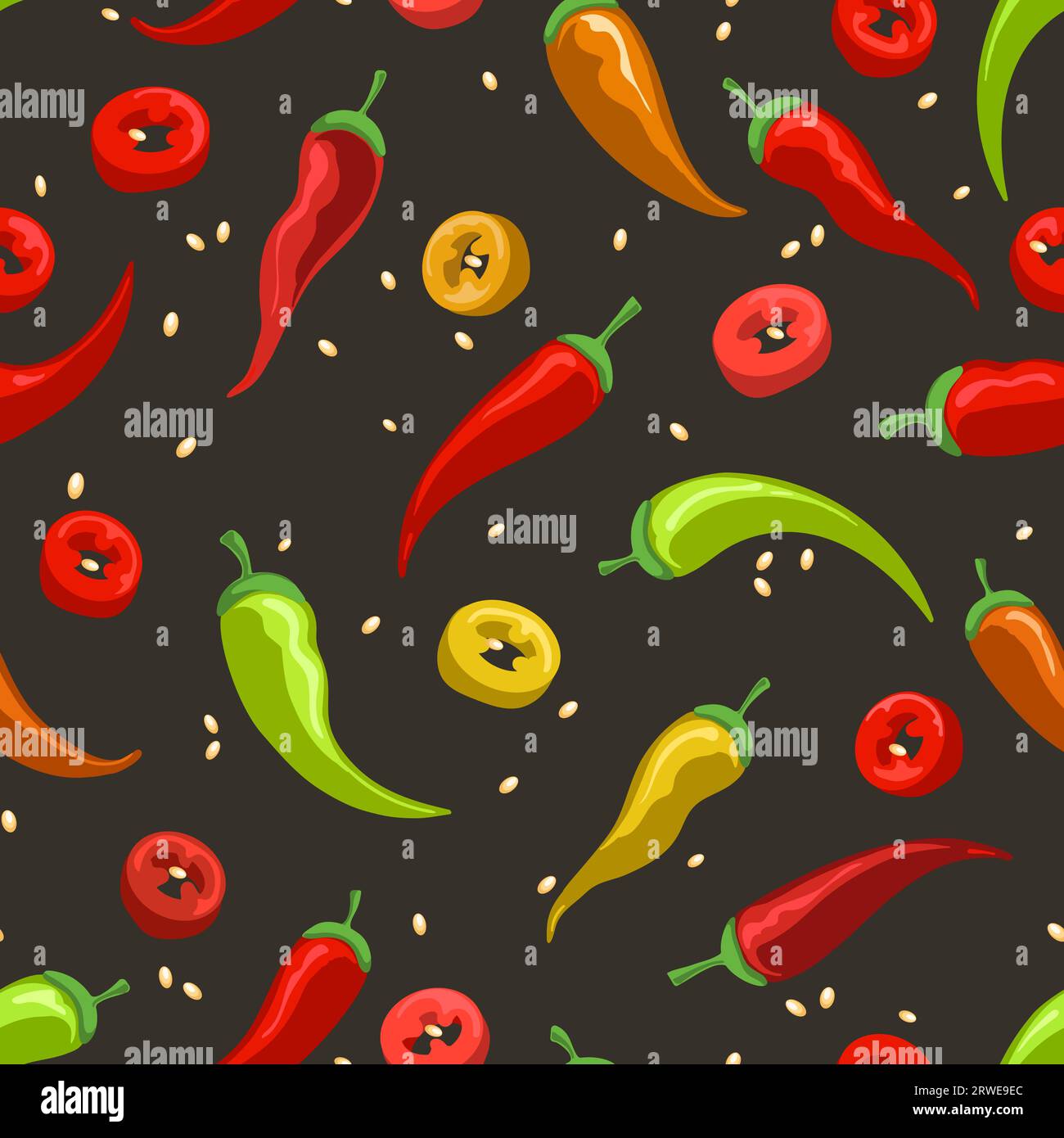 Colored chili pepper seamless pattern Stock Vector Image & Art - Alamy
