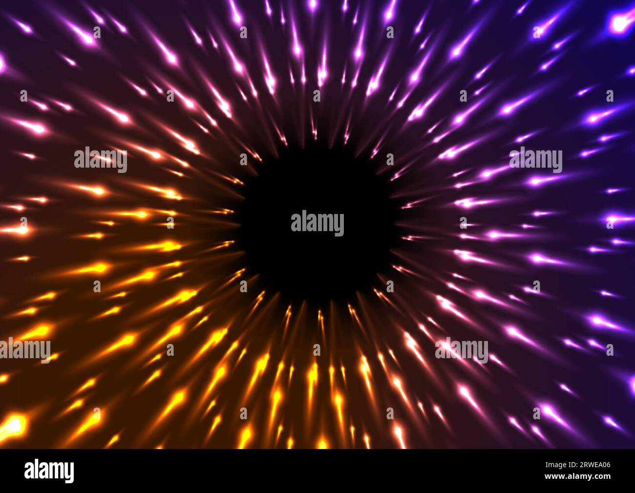 Violet and orange neon glowing laser pattern background. Vector design ...