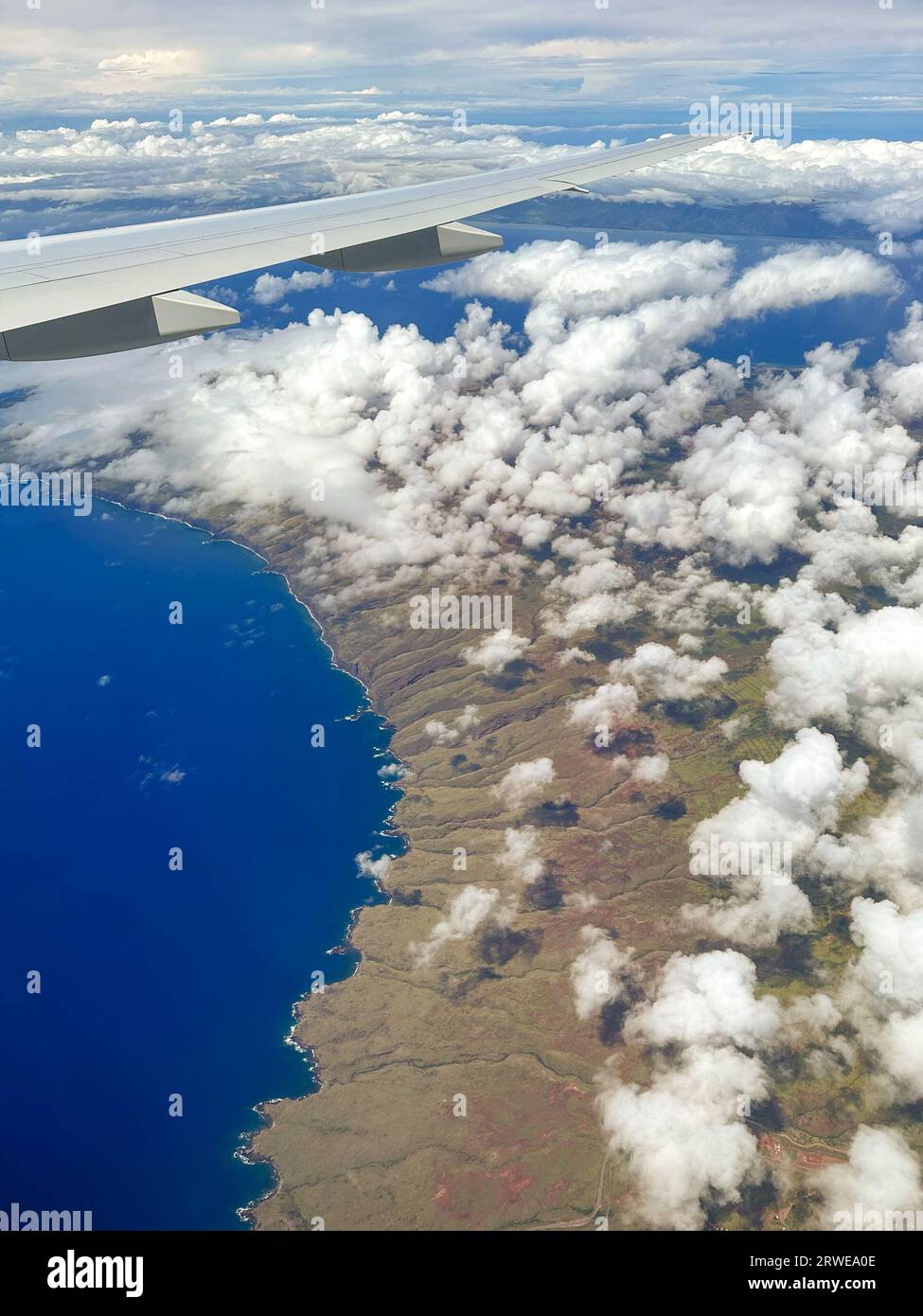 Aerial view flying over Lanai island in Hawaii, USA Stock Photo - Alamy
