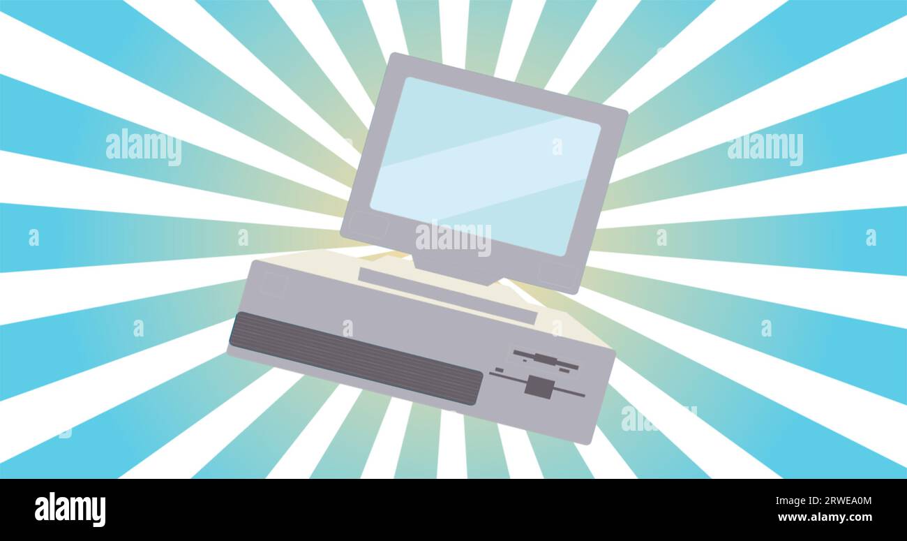 Retro personal computer, pc old vintage hipster for geeks from 70s, 80s ...