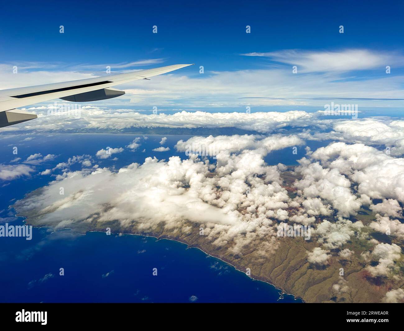 Aerial view flying over Lanai island in Hawaii, USA Stock Photo - Alamy
