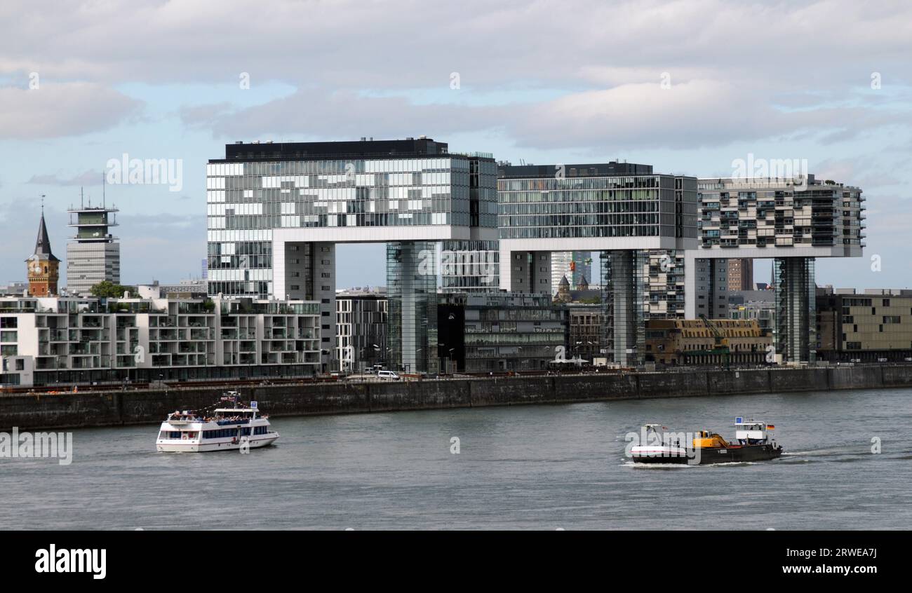 Crane houses in the Rheinauhafen near Cologne Stock Photo - Alamy