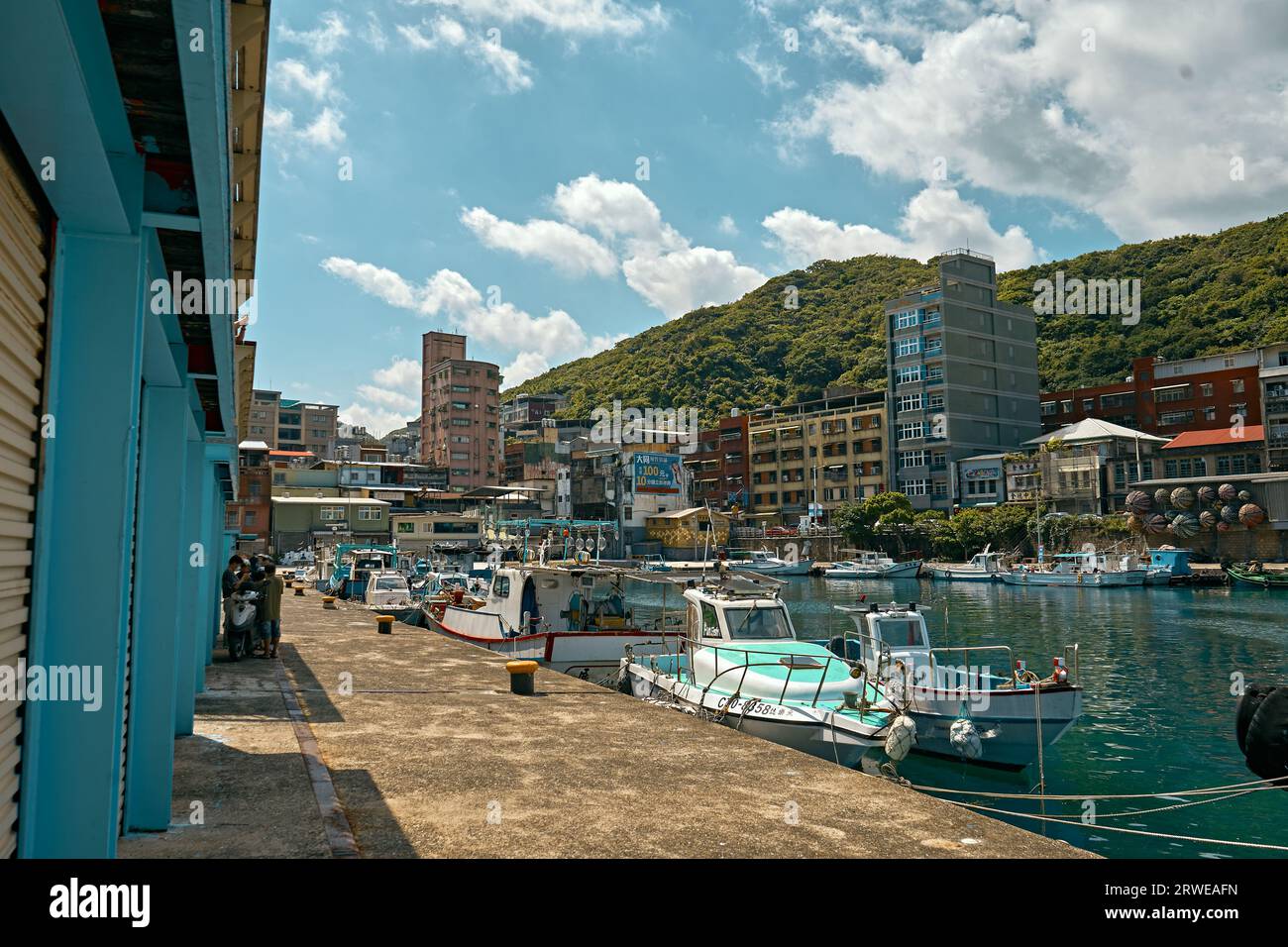 Keelung City, Taiwan - August 13, 2023 : Colorful Zhengbin Fishing Port ...