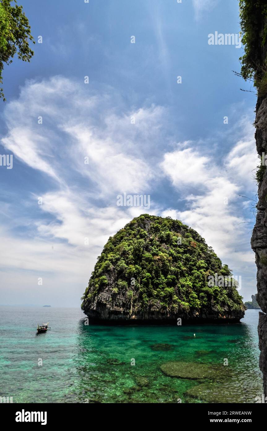 View of Maya Bay, Phi Phi island backside, Thailand Perfect tropical ...