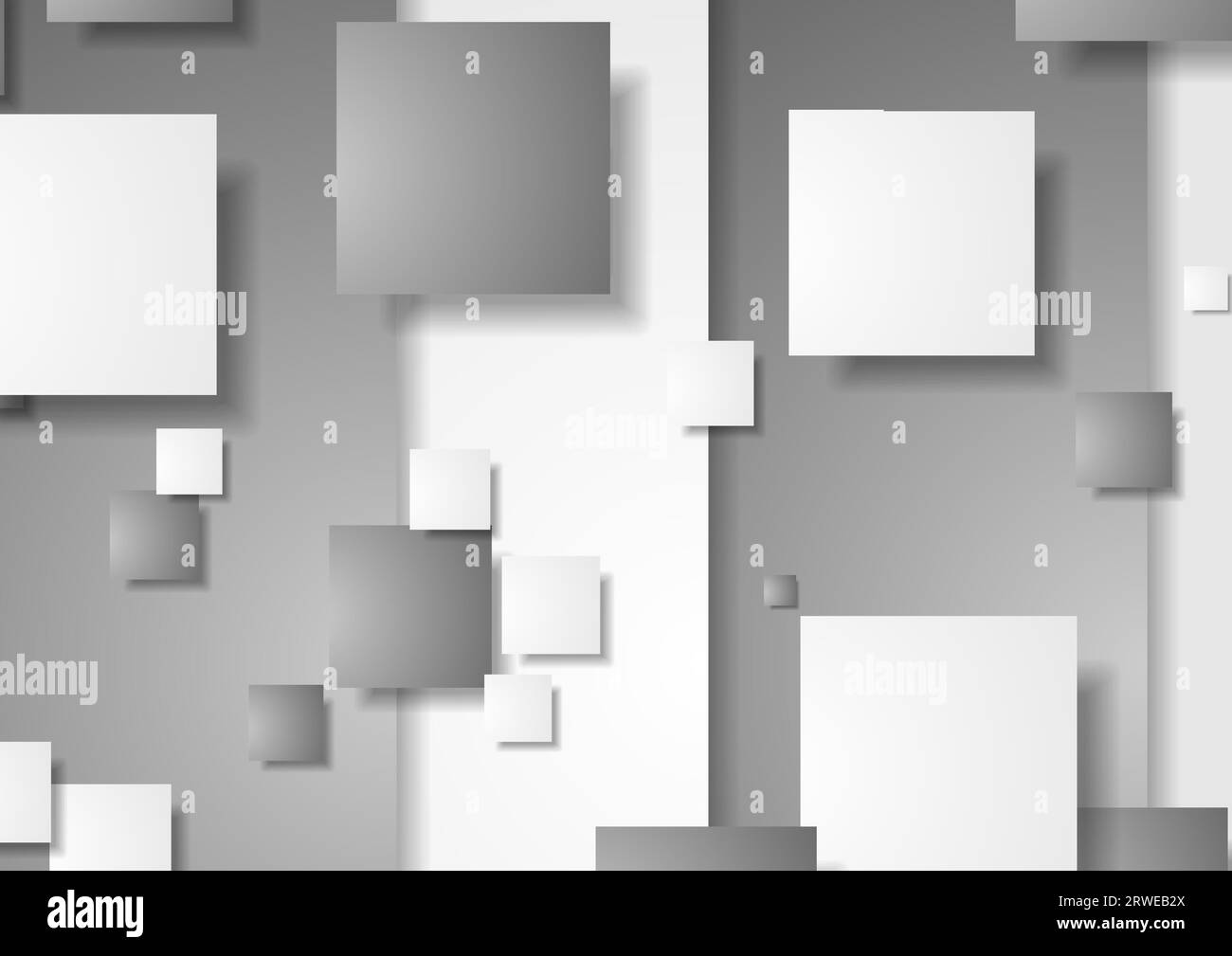 Light grey minimal paper squares Black and White Stock Photos & Images ...