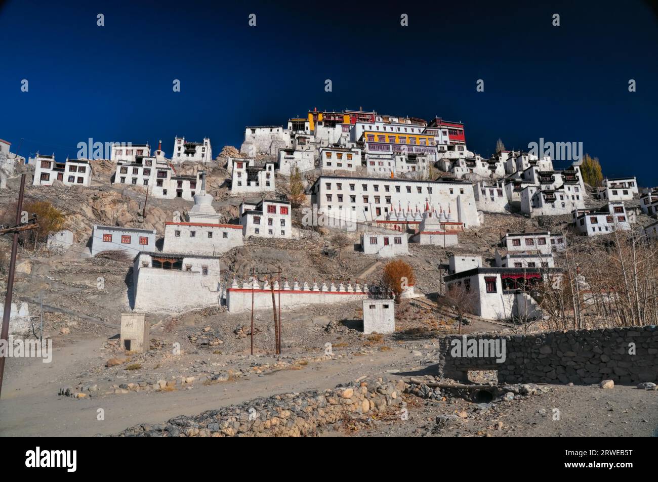 Close-up view of Thiksey monastery complex in India Stock Photo - Alamy