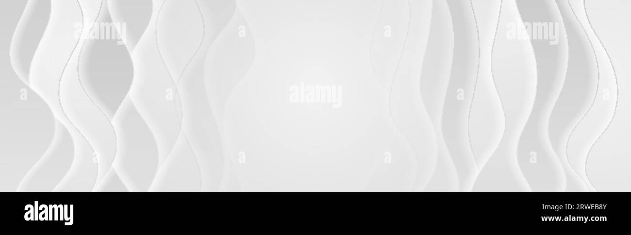 Grey and white flowing waves abstract corporate banner design. Vector ...