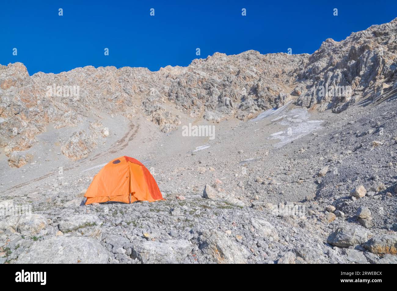 Camping in high altitudes in scenic mountains in Kyrgyzstan Stock Photo ...