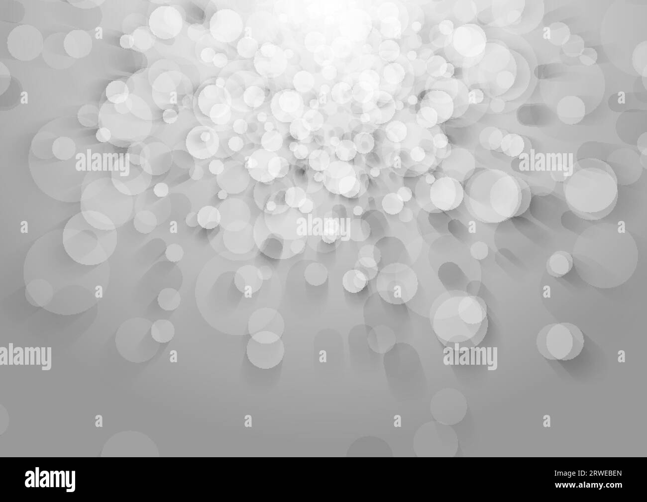 Shiny grey bokeh lights particles abstract background. Vector Christmas ...