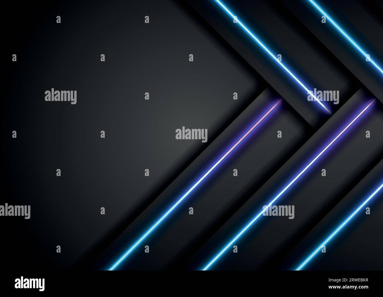 Black tech abstract graphic design with blue and purple neon laser ...