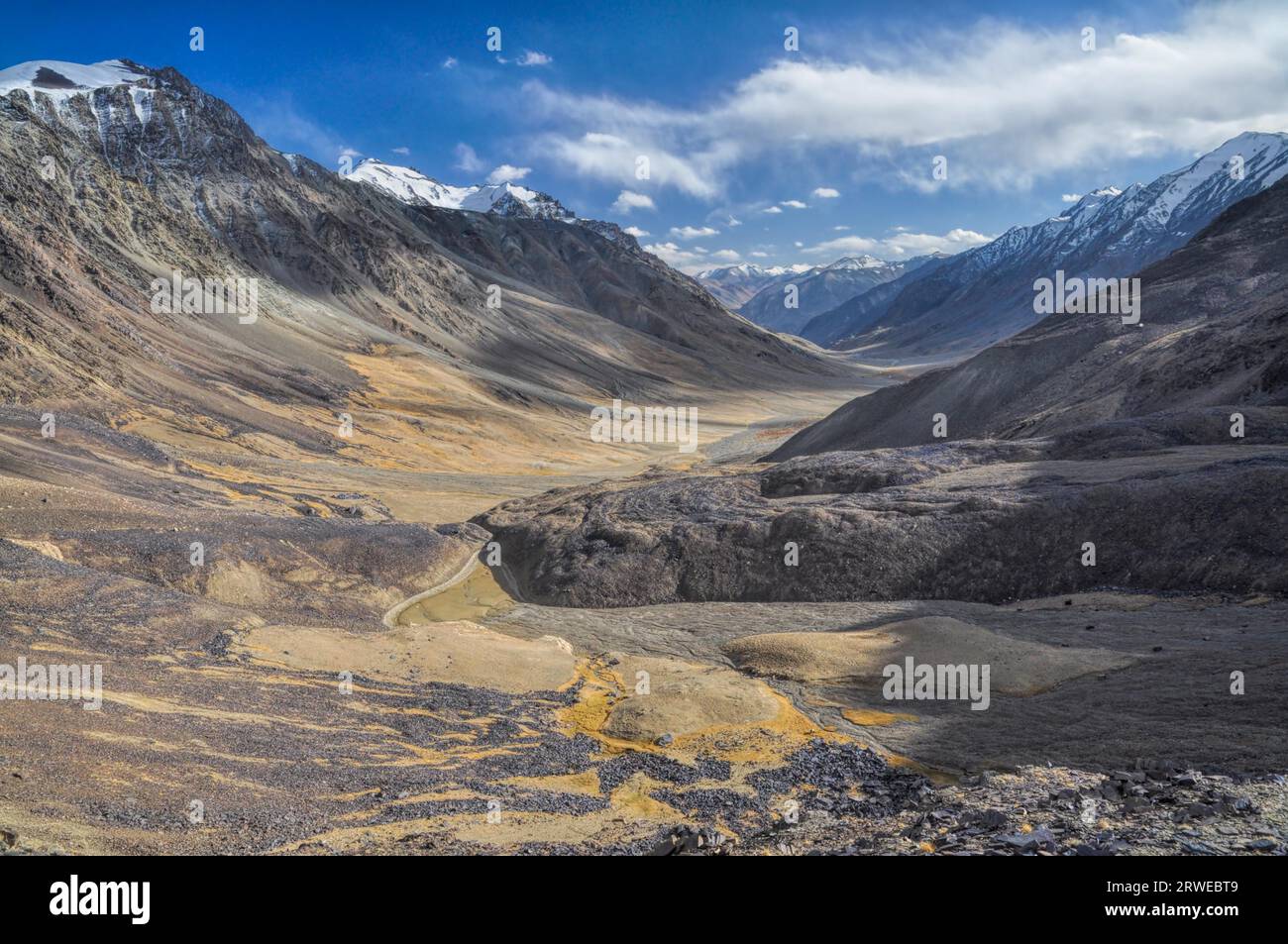 Scenic rocky valley in Pamir mountains in Tajikistan Stock Photo - Alamy