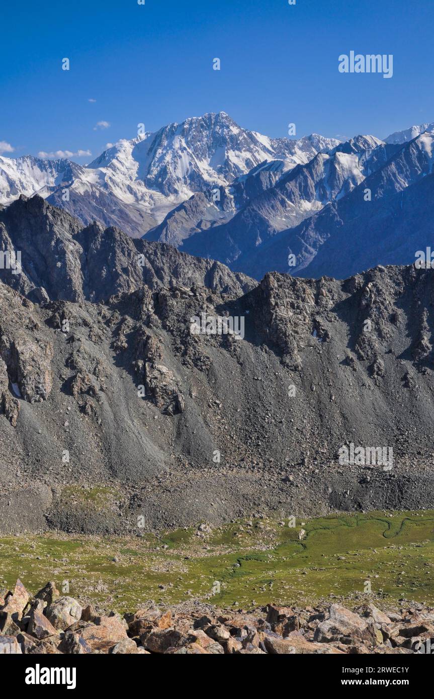 Picturesque view of Tien-Shan mountain range in Kyrgyzstan Stock Photo ...