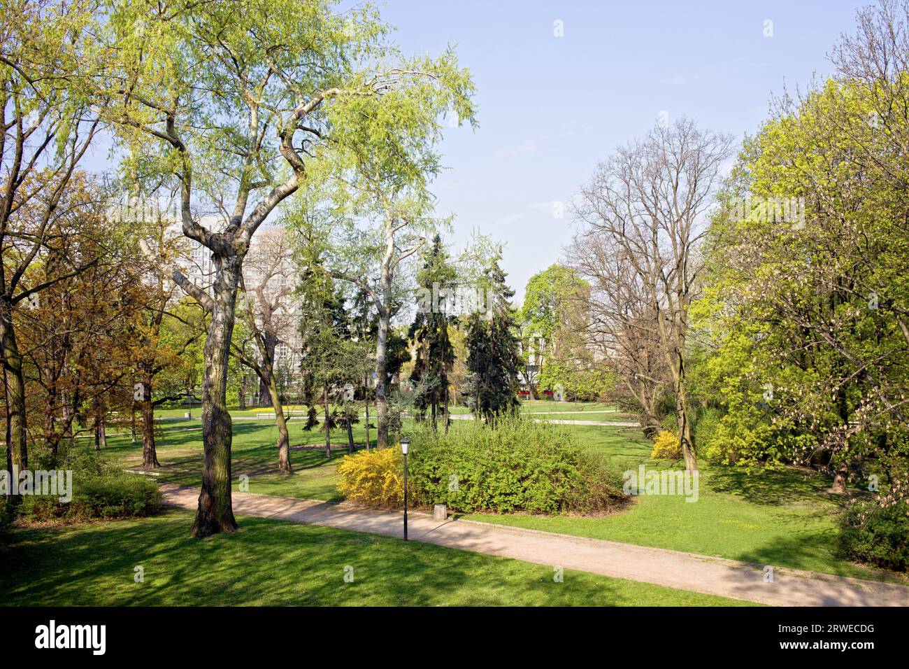 The Saxon Garden (Park Saski) in spring, a public park in the Downtown ...