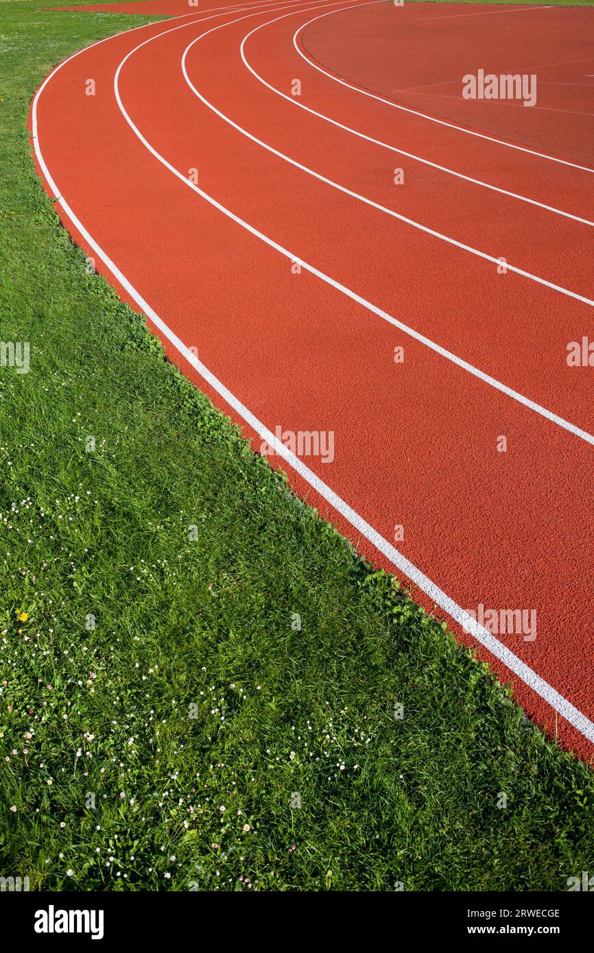 Running track lanes for athletes Stock Photo - Alamy
