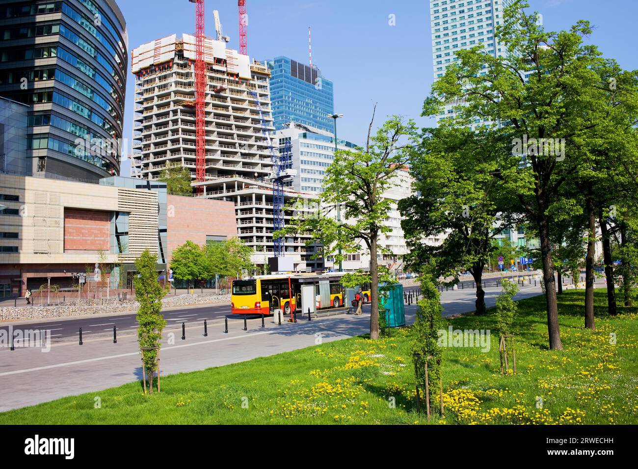 Downtown urban scenery in Warsaw, Poland Stock Photo - Alamy