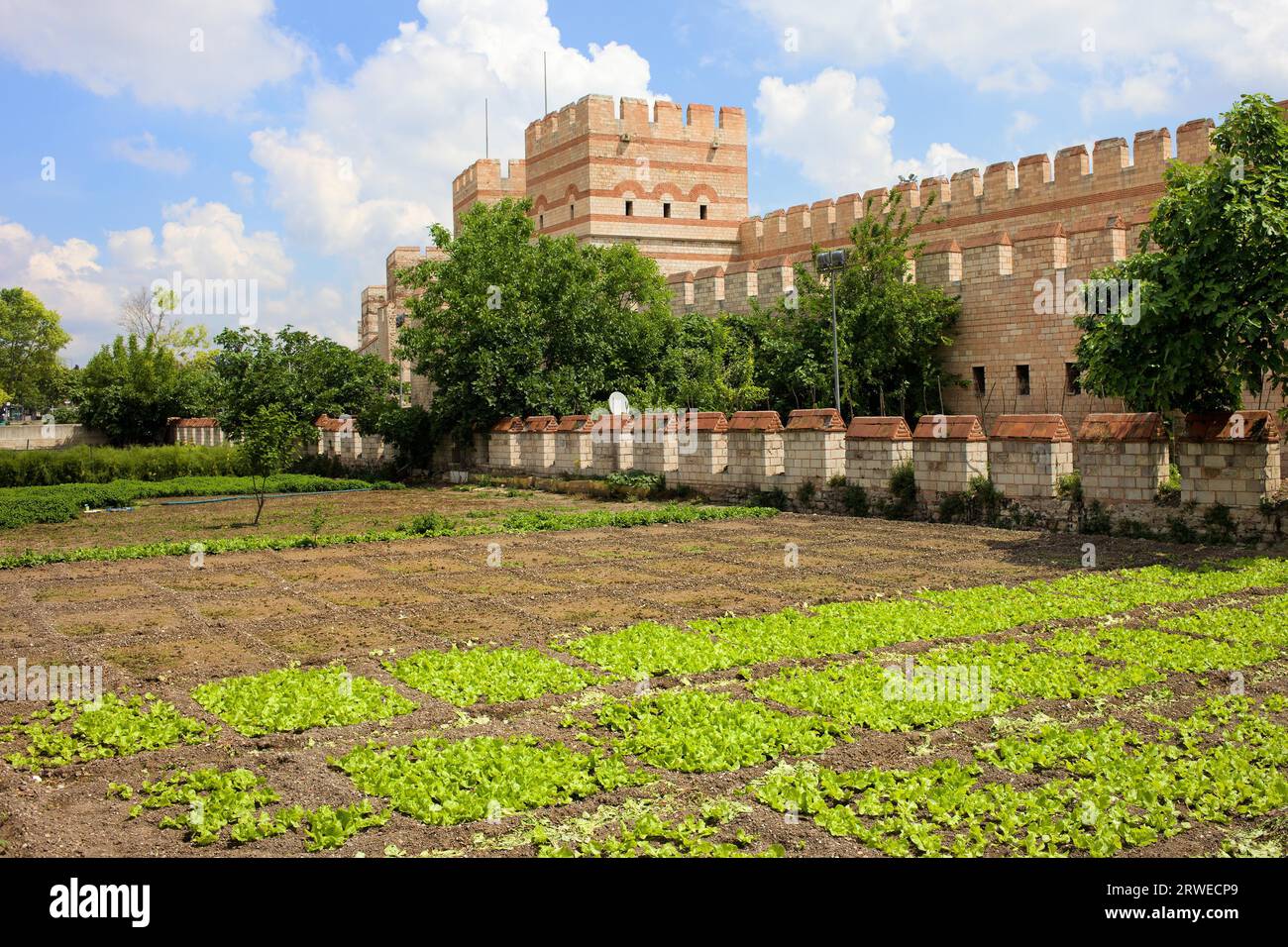 Renovated part of the Constantinople City Walls built by Byzantine ...
