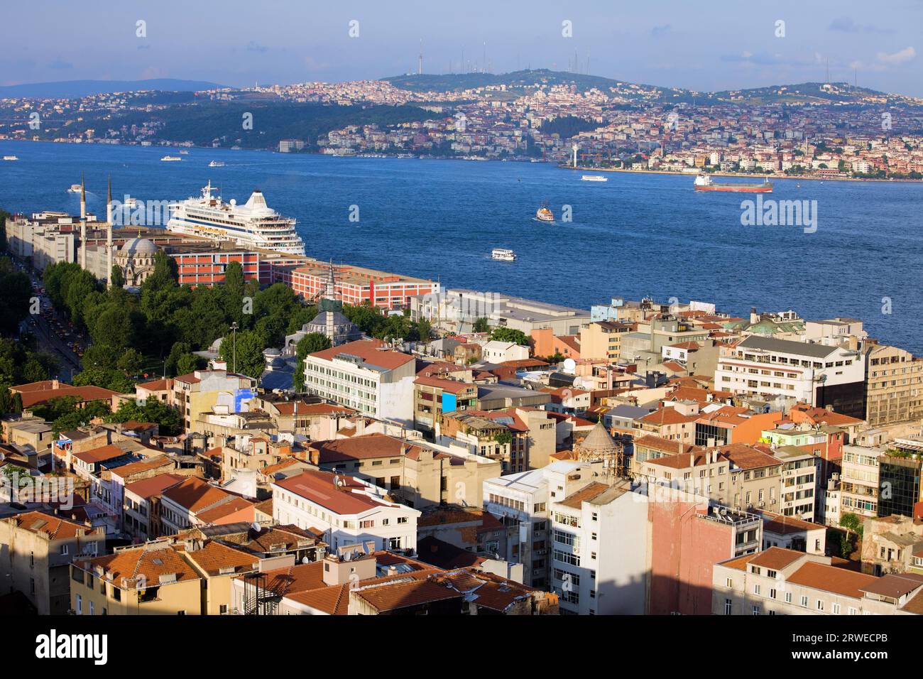Istanbul cityscape in Turkey, on the first plan Beyoglu district ...