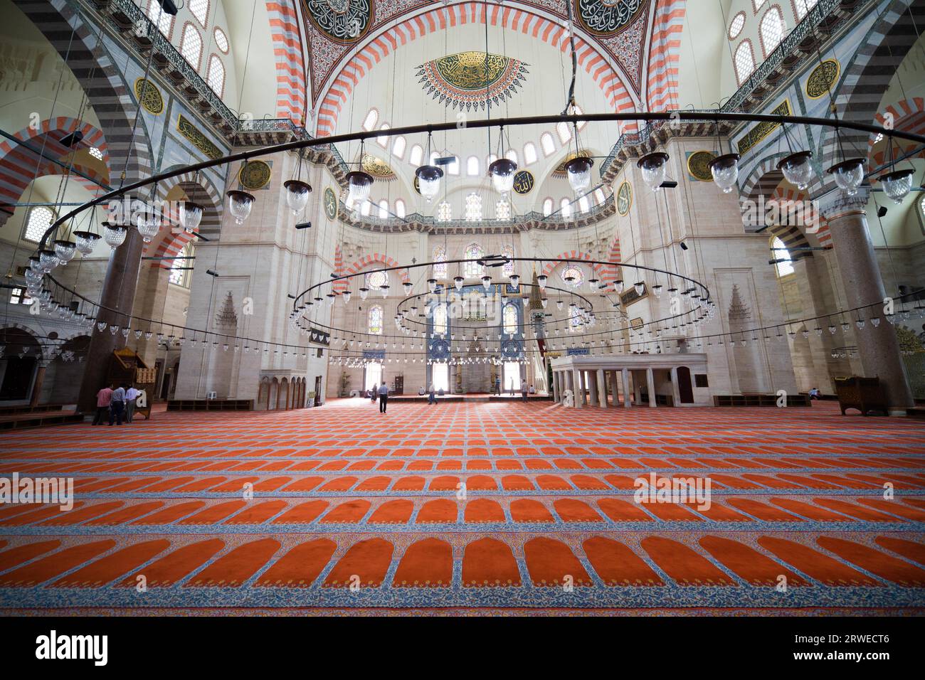 Suleymaniye Mosque (Ottoman imperial mosque) interior architecture in ...
