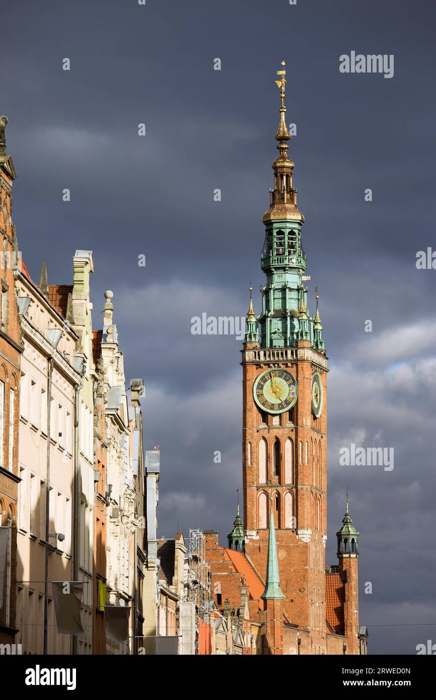 Town Hall (Polish: Ratusz Glownego Miasta) clock tower in the Old Town ...