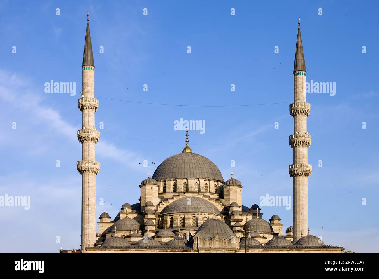 Turkey, Istanbul, New Mosque (Turkish: Yeni Valide Cami) domes and ...