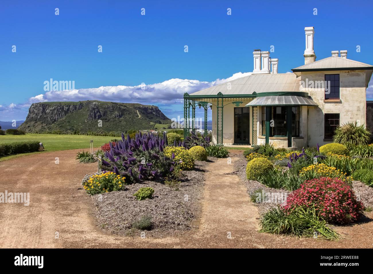 Highfield historic site with view to the famous landmark The Nut ...